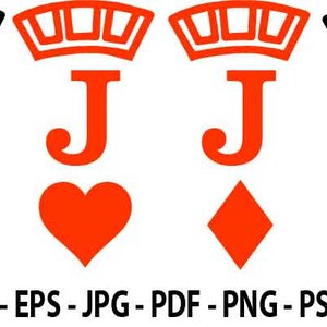 Jack Playing Card Design Graphics Files for CRICUT SILHOUETTE Cameo ...
