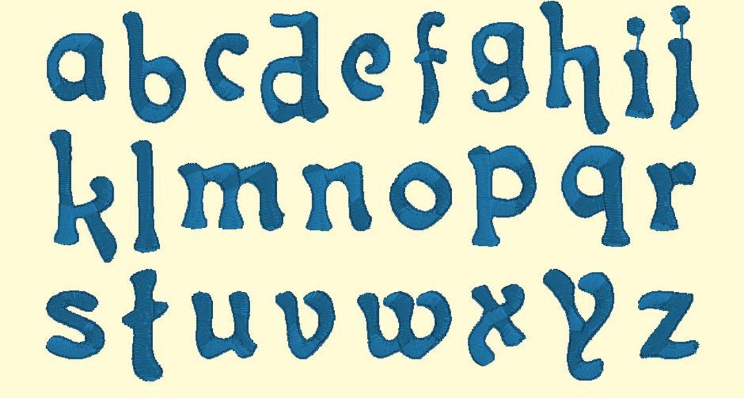 Machine Embroidery Font Letters - Rustic Lower Abc 1 Inch - Etsy