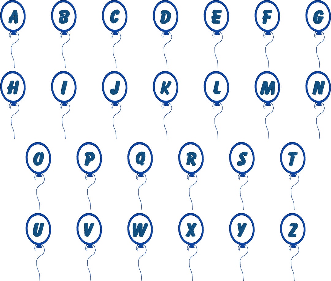 BX Keyboard Letter Fonts - Balloon ABC Font 4 Inch - (BX Format Only ...
