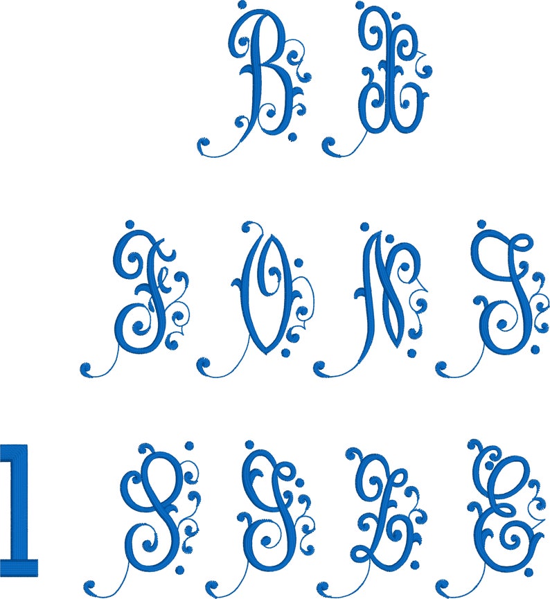 BX Keyboard Letter Fonts Monogram Script Letters 3 Inch - Etsy
