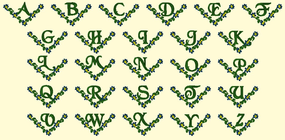 BX Keyboard Letter Fonts - Tiny Floral Corner 2.25 Inch - (BX Format ...