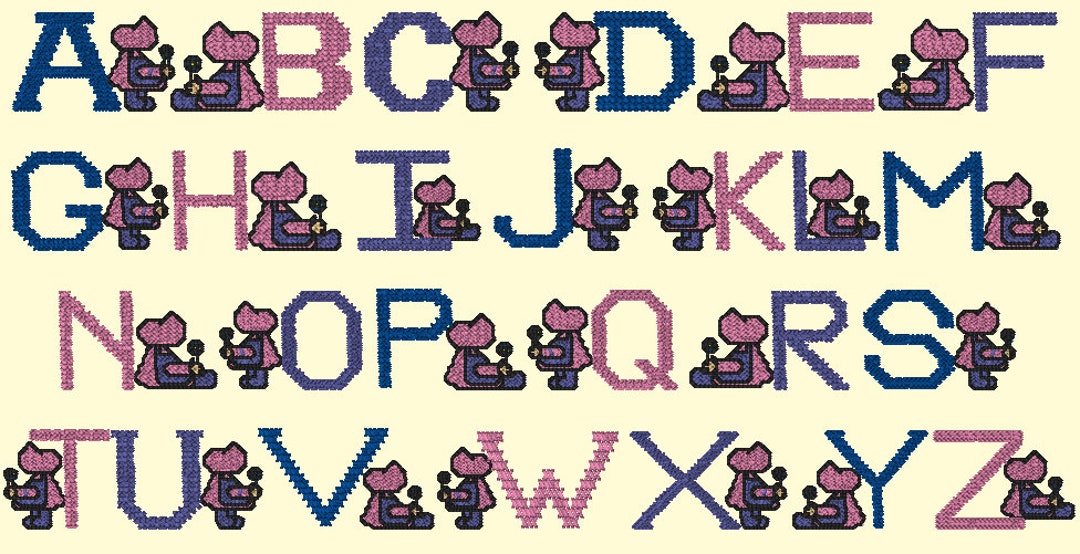 Machine Embroidery Design Letters Sun Bonnet ABC 2 Inch - Etsy