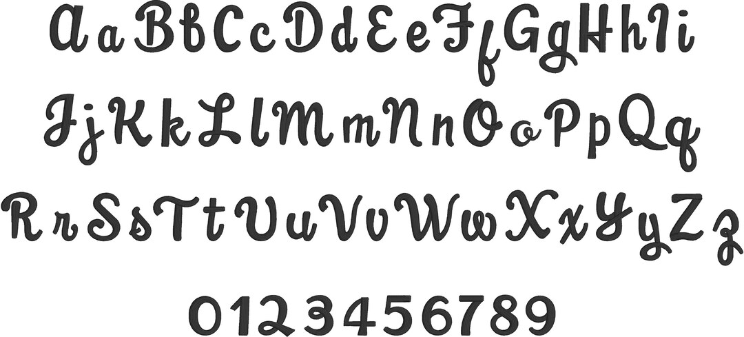 BX Keyboard Letter Fonts - Regular Script 1, 1.5, 1.7 Inch - (BX Format ...