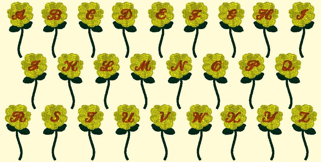 BX Keyboard Letter Fonts - Flower Bee ABC 2 Inch - (BX Format Only) - Etsy