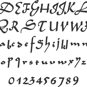 Embroidery Machine Files - Aladdin Script Style Font 2 Inch - Etsy