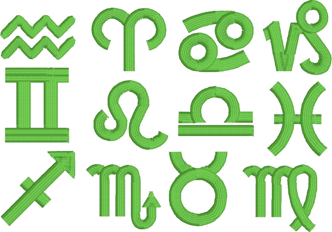 Zodiac Symbols Machine Embroidery Designs Set - Etsy