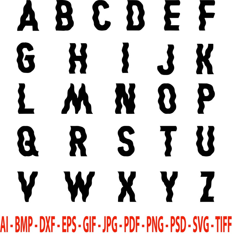 Spooky Wavy Font Vector Graphics Files for CRICUT SILHOUETTE - Etsy