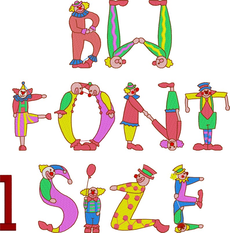 BX Keyboard Letter Fonts - CLOWN Alpha 2.5 Inch - (BX Format Only) - Etsy