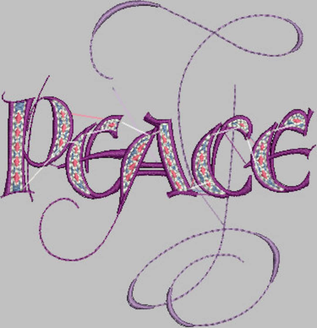 Word Embroidery Designs (PEACE) - Etsy