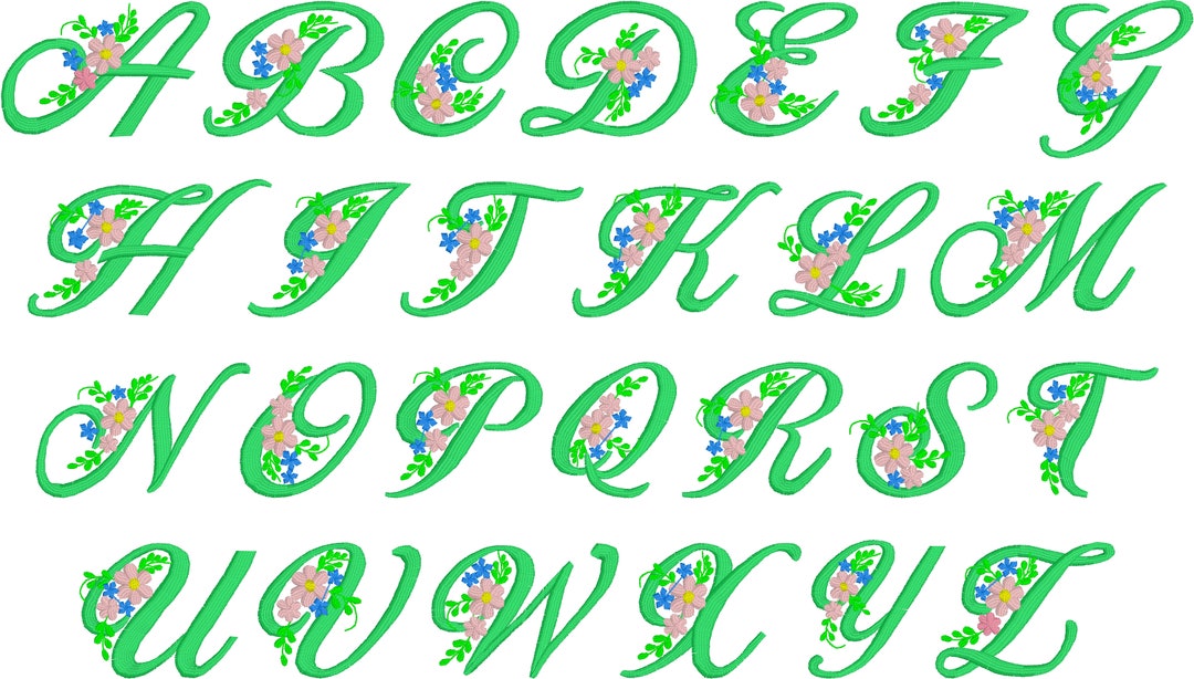 BX Keyboard Letter Fonts - Floral Alphabet 2 Inch - (BX Format Only) - Etsy