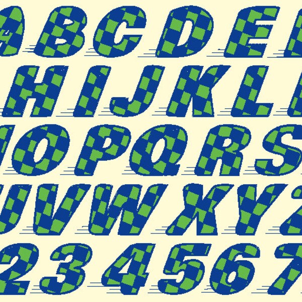 Checkered Flag Font - Etsy