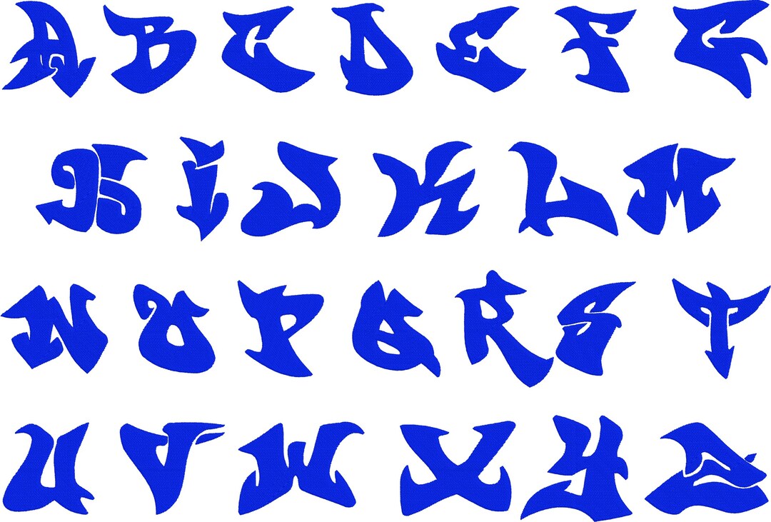 BX Keyboard Letter Fonts - Graffitti Font 1, 2, 2.5 Inch - (BX Format ...