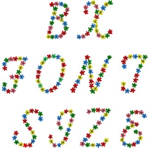 BX Keyboard Letter Fonts - FLORAL Color Alphabet 2.5 Inch - (BX Format ...