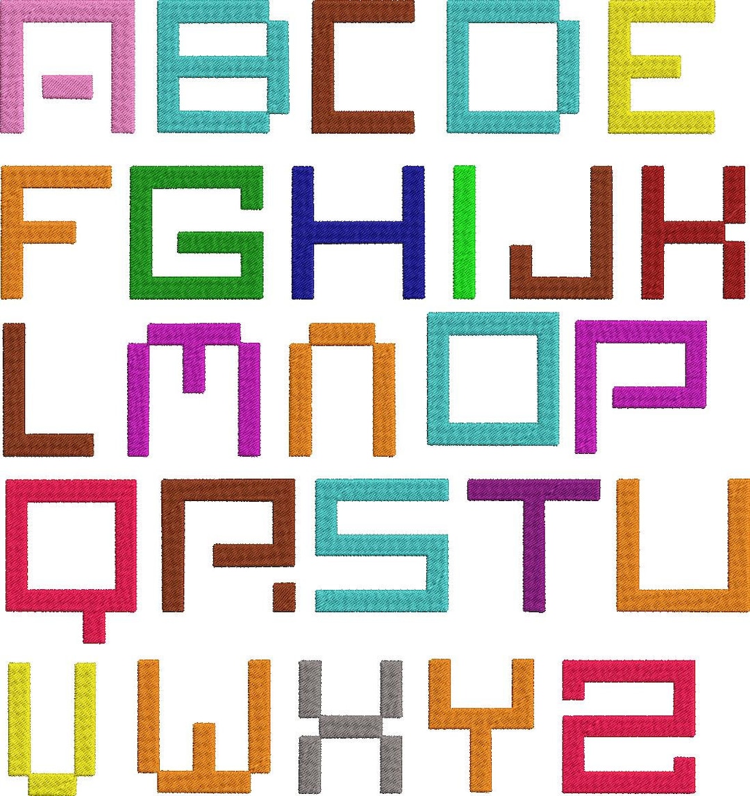 BX Keyboard Letter Fonts - Pixelated Color Style ABC - (BX Format Only ...