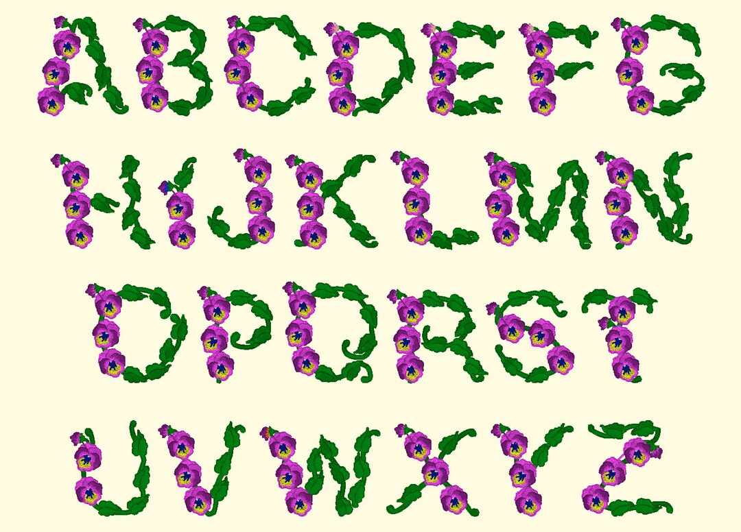 BX Keyboard Letter Fonts - PANSY 3 Inch - (BX Format Only) - Etsy