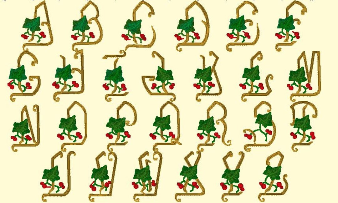 Machine Embroidery Design Letters Ivy Monogram 3.5 Inch - Etsy