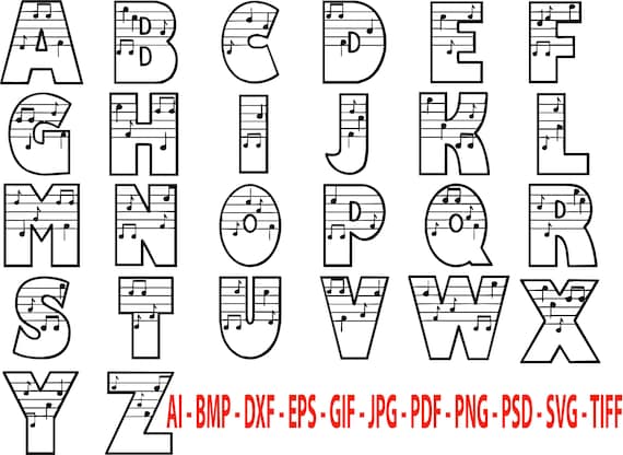 Music Notes As Letters