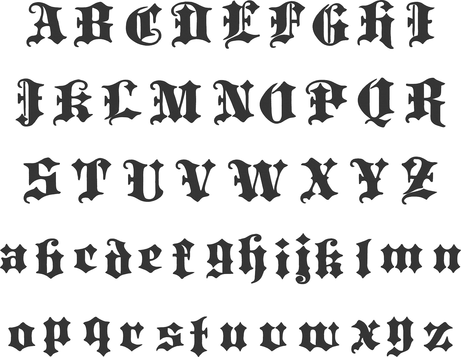 BX Keyboard Letter Fonts - Portcullion Gothic Medieval Style ABC - (BX ...