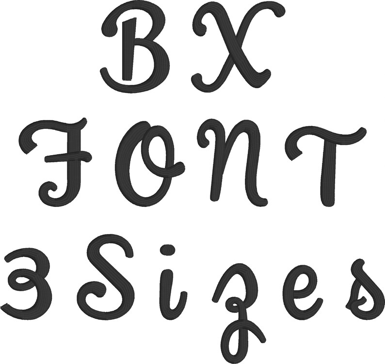 BX Keyboard Letter Fonts - Regular Script 1, 1.5, 1.7 Inch - (BX Format ...