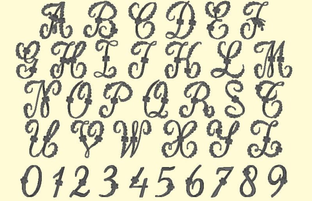 BX Keyboard Letter Fonts - Flower Script Heirloom 3 Inch - (BX Format ...