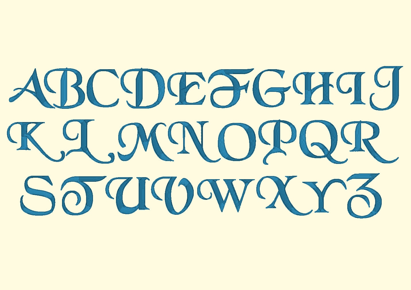 Chancery Cursive Calligraphy Alphabet