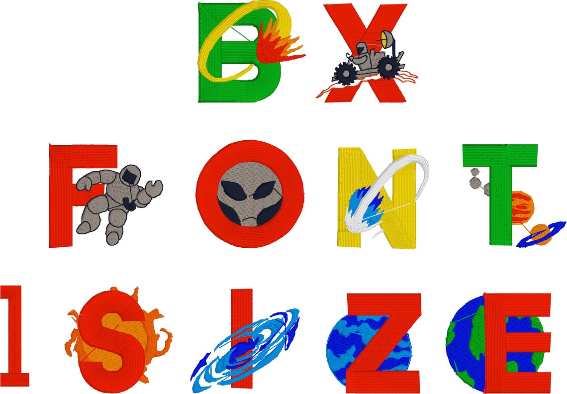 BX Keyboard Letter Fonts - Alphabet Space Font 1.5 Inch - (BX Format ...