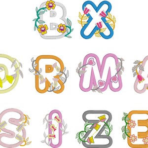 BX Keyboard Letter Fonts - 3 Flowers ABC Applique 3 Inch - (BX Format ...
