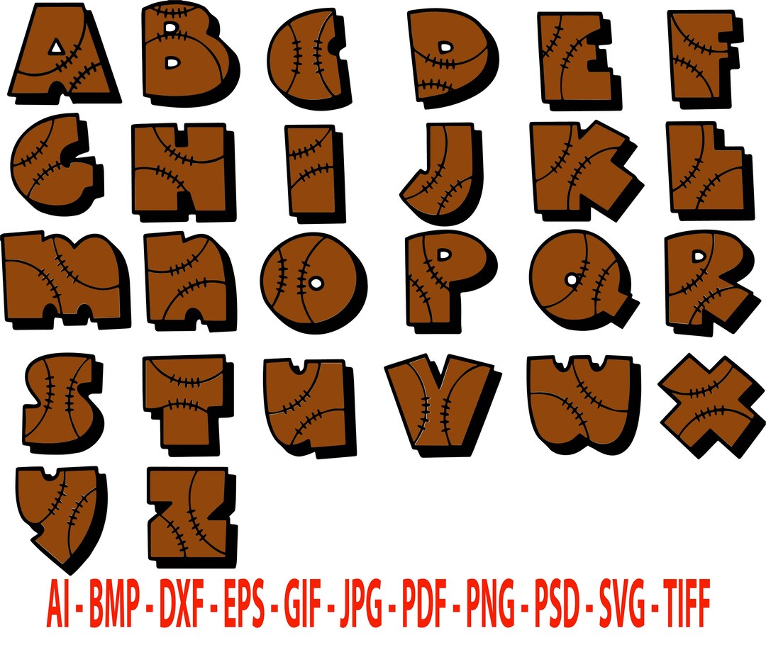 Football Alphabet Graphics Files for CRICUT SILHOUETTE Cameo Cutters - Etsy