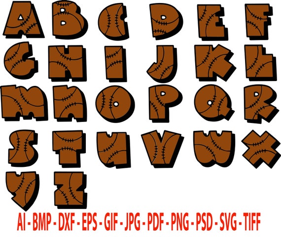 Football Alphabet Graphics Files for CRICUT SILHOUETTE Cameo - Etsy