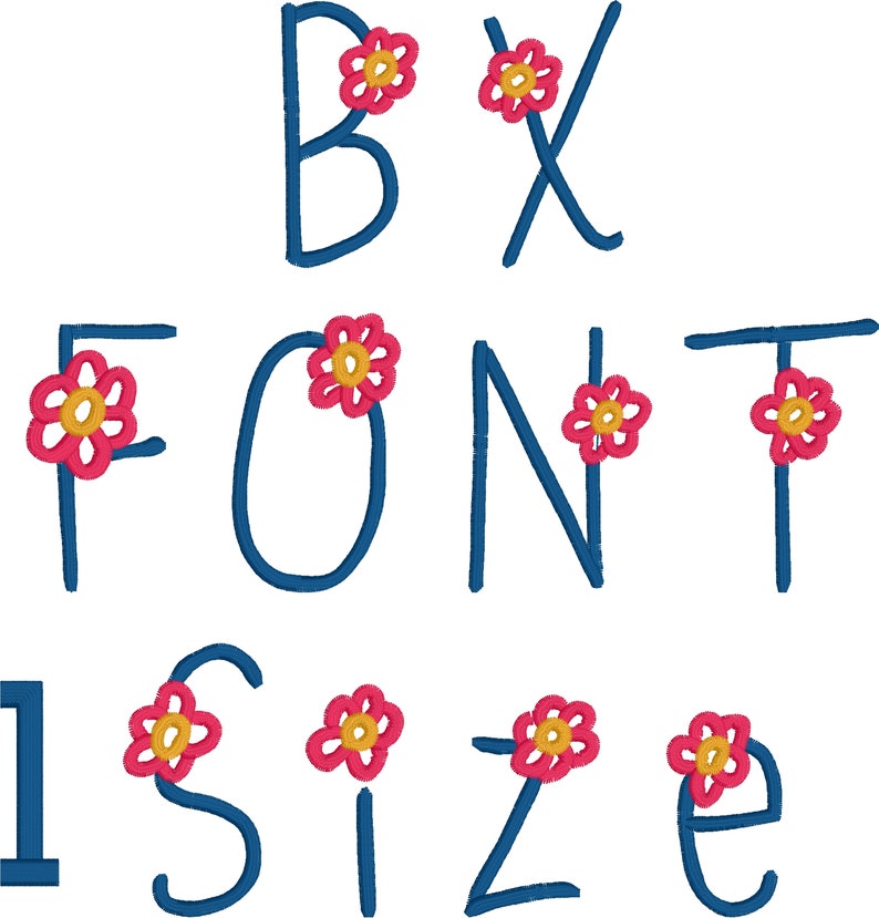 BX Keyboard Letter Fonts - Daisy Doodle 2 Inch - (BX Format Only) - Etsy