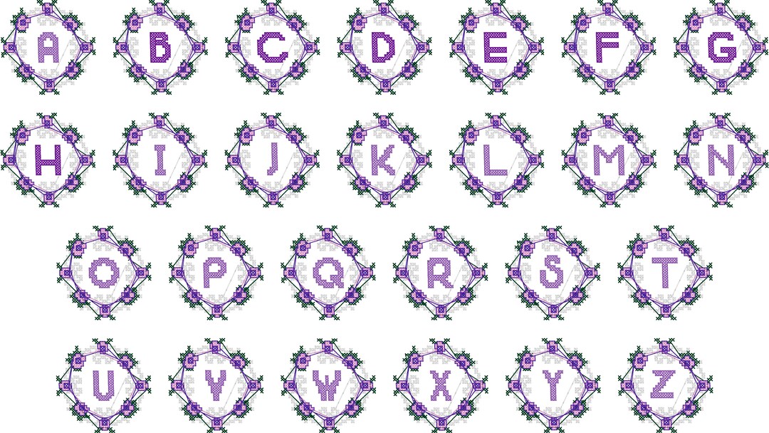 BX Keyboard Letter Fonts - Cross Stitch Flower 2.5 Inch - (BX Format ...