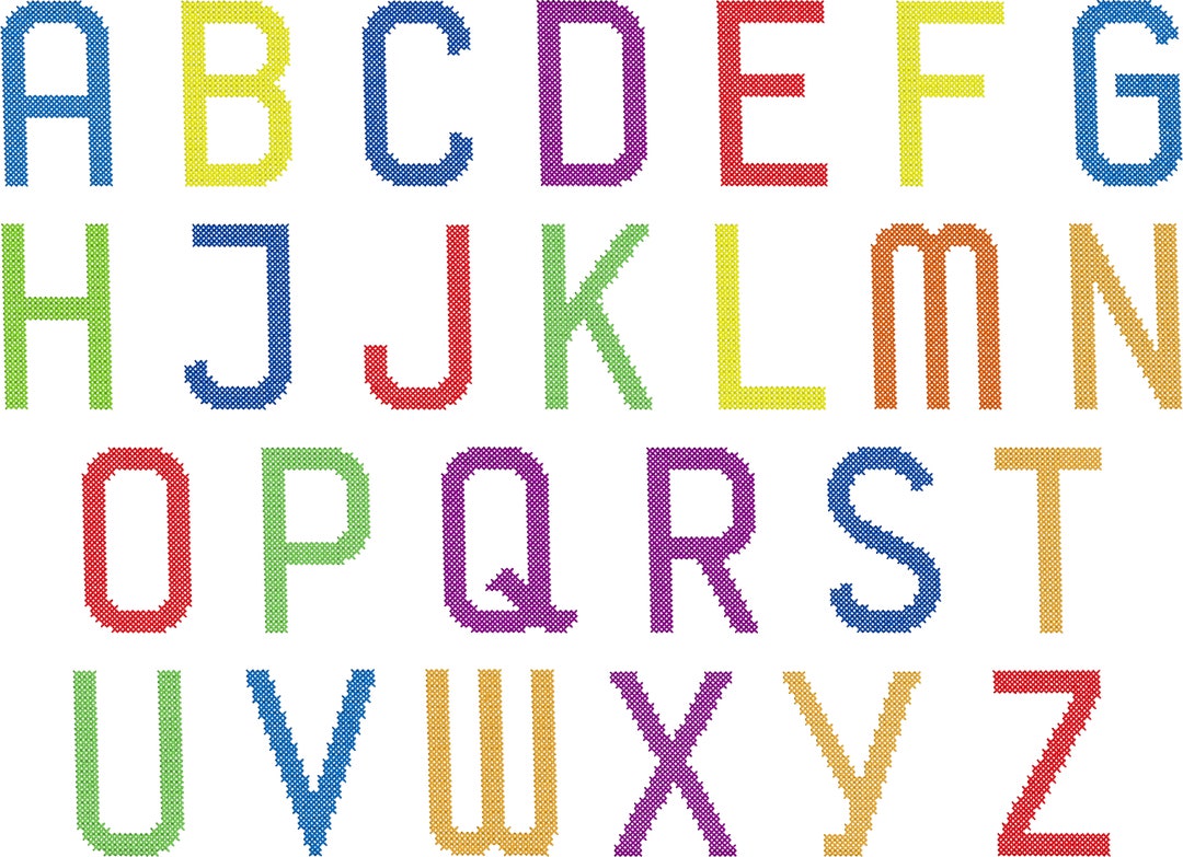 BX Keyboard Letter Fonts - Cross Stitch Alpha 3 Inch - (BX Format Only ...