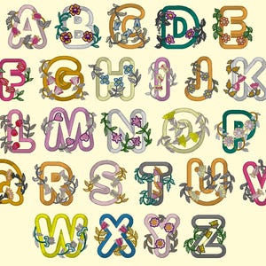 BX Keyboard Letter Fonts - 3 Flowers ABC Applique 3 Inch - (BX Format ...