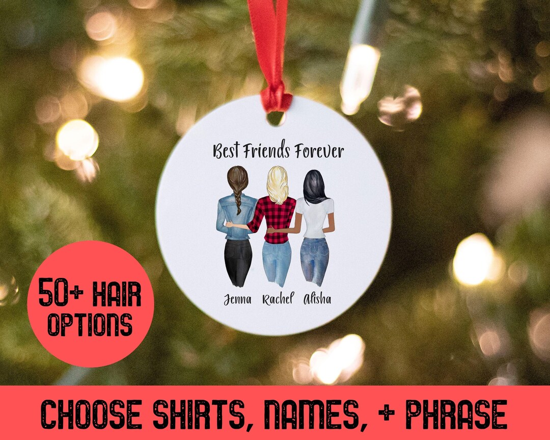 Three Friends Ornament, Personalized Best Friends Christmas Ornament or ...