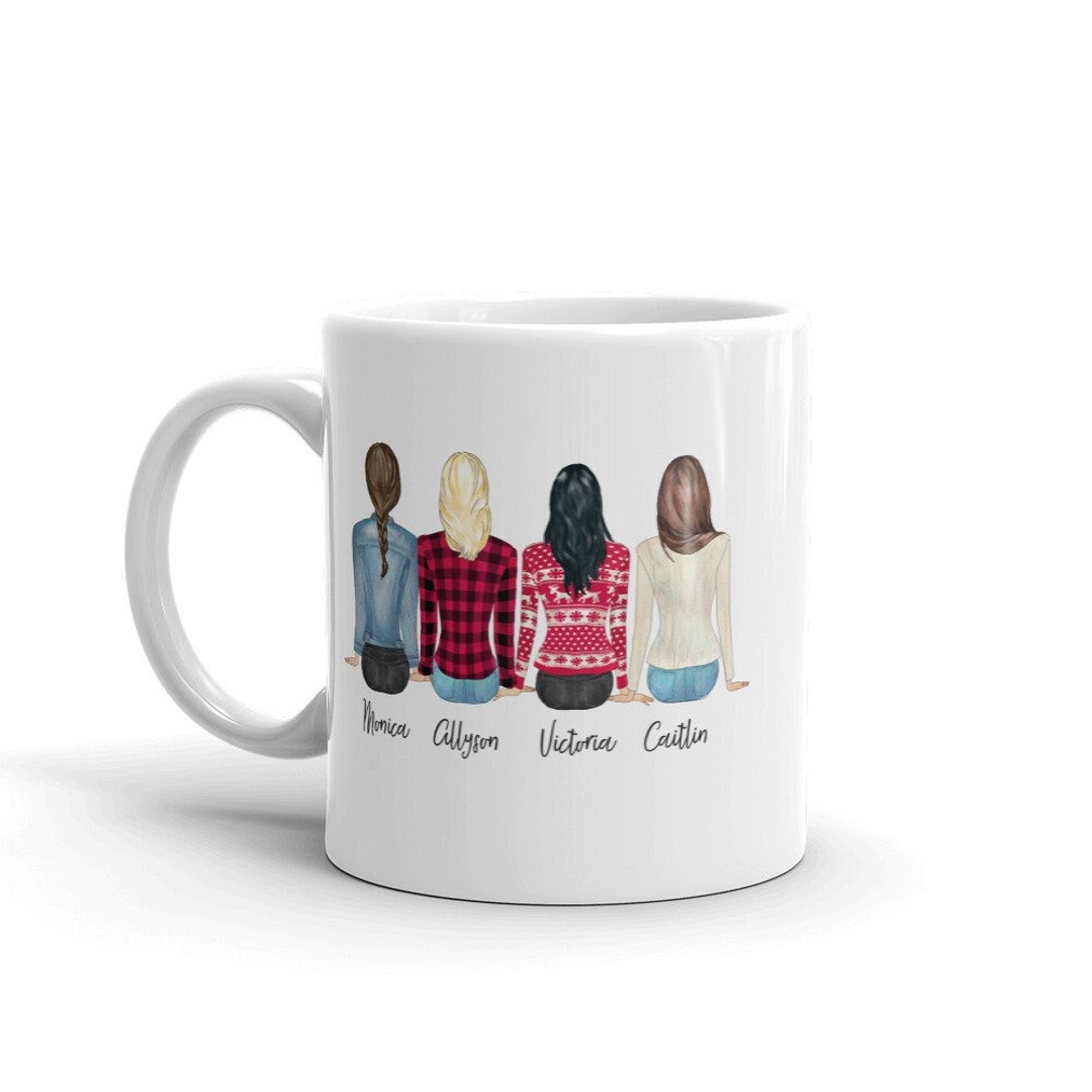 Custom Best Friends Mug for Four Friends, Personalized Gift - Etsy