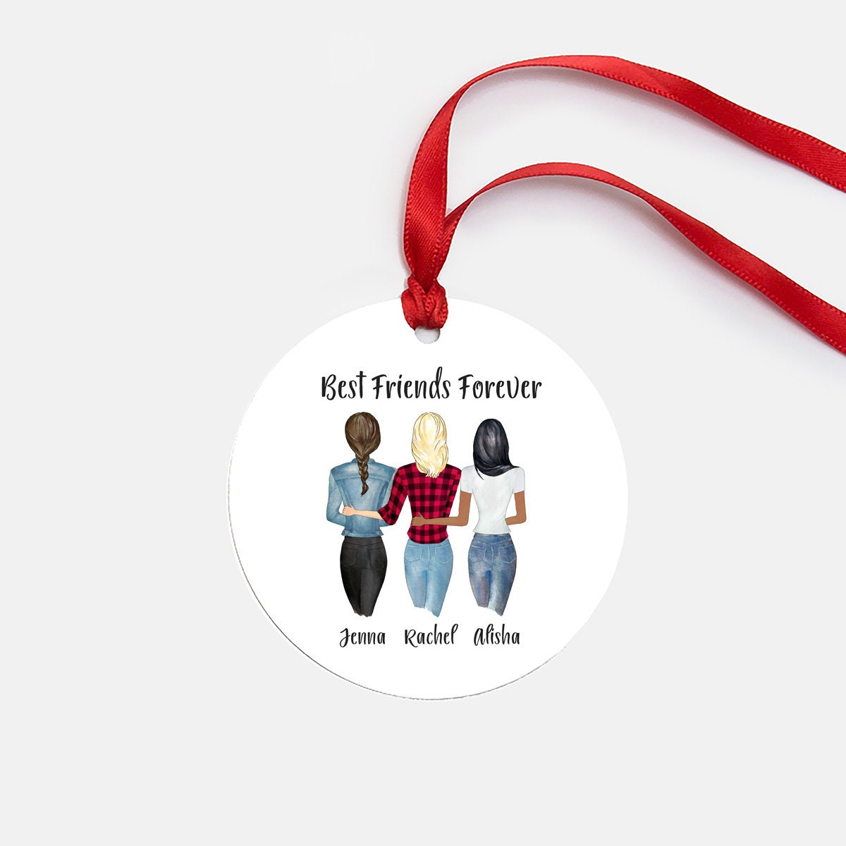 Three Friends Ornament Personalized Best Friends Christmas | Etsy