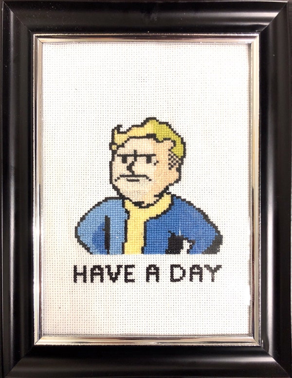 Vault-tec Fallout Cross Stitch Pattern PDF PATTERN ONLY - Etsy Canada