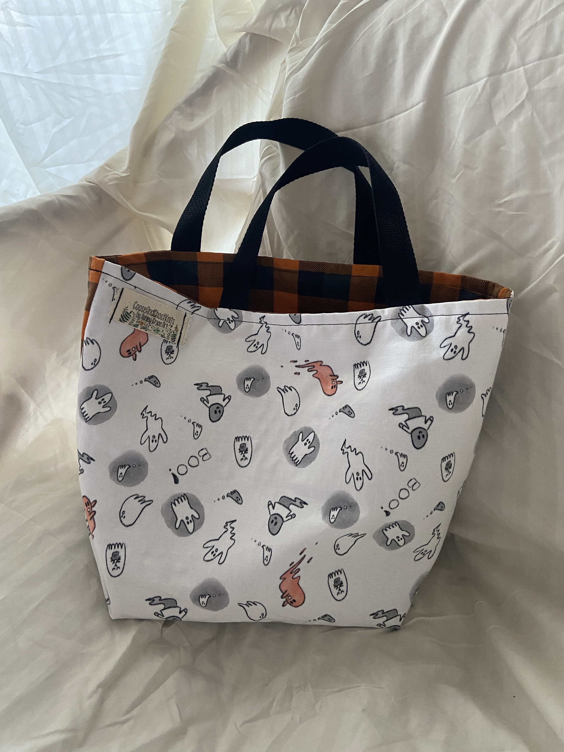 Ghost Project Bag Spooky Halloween Drawstring Bag Tote Bag Work in ...