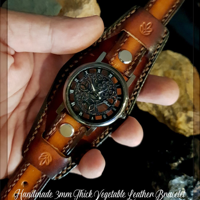 Leather Cuff Watch - Etsy