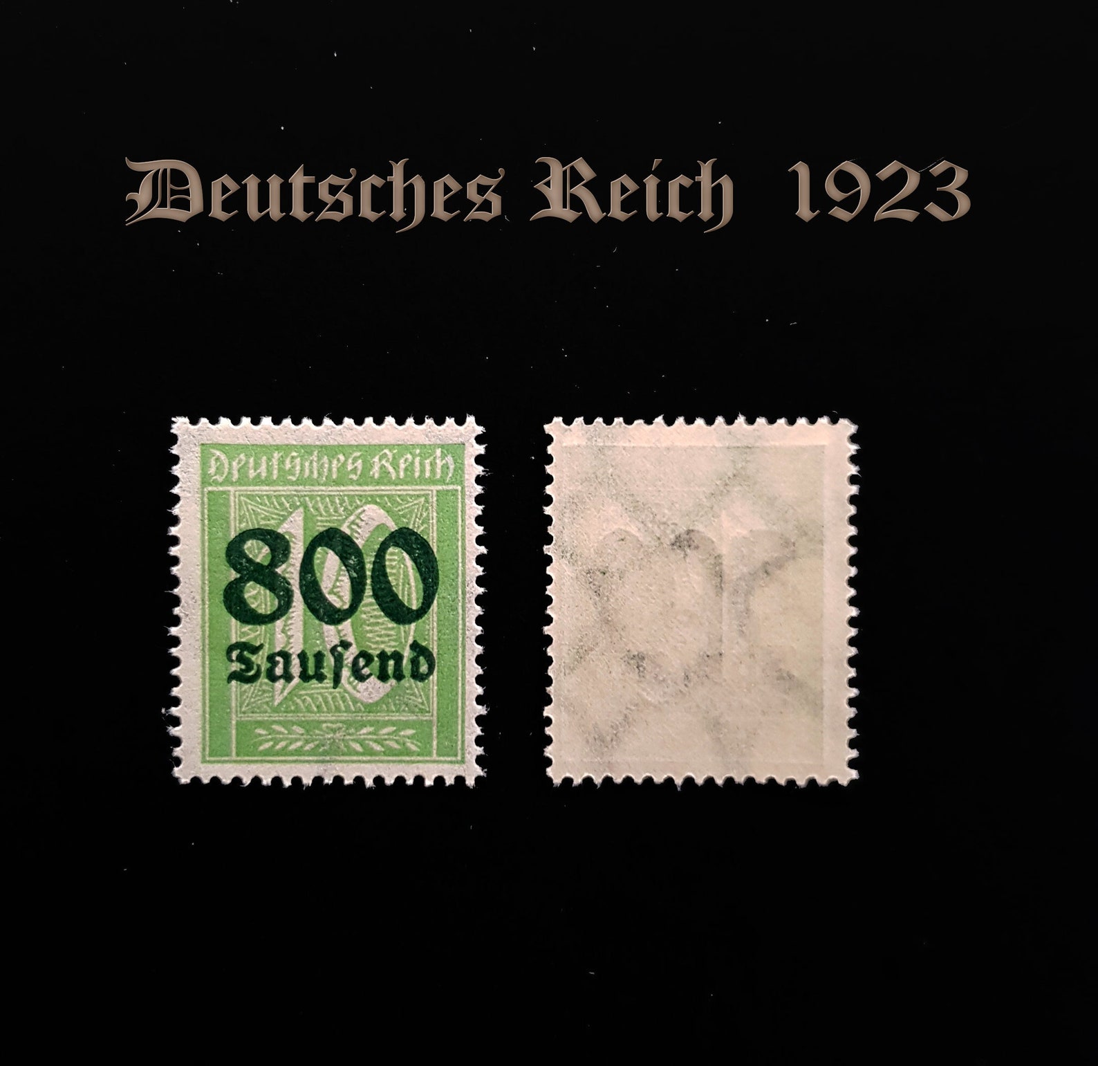 Rare German Empire Stamp - Deutsches Reich - 1923 - 800 Thousand Mark ...