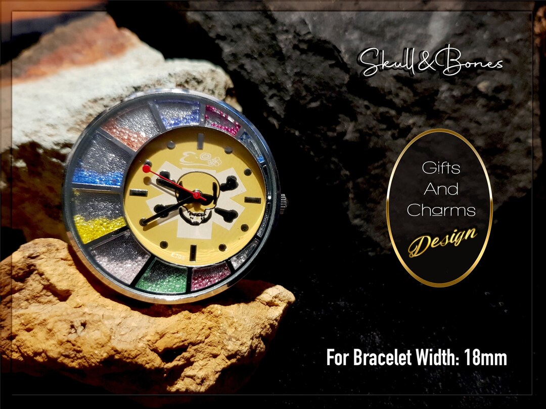 Watch Faces "skull & Bones", Quartz, Color Case: Silver, Rhinestones ...