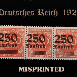MISPRINT !! Rare German Empire Stamp - Deutsches Reich - 1923 - 250 ...