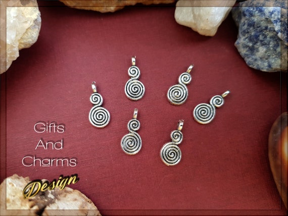 6 Pieces Pendant Swirl Charms Silver Color 8mm X 18mm - Etsy UK