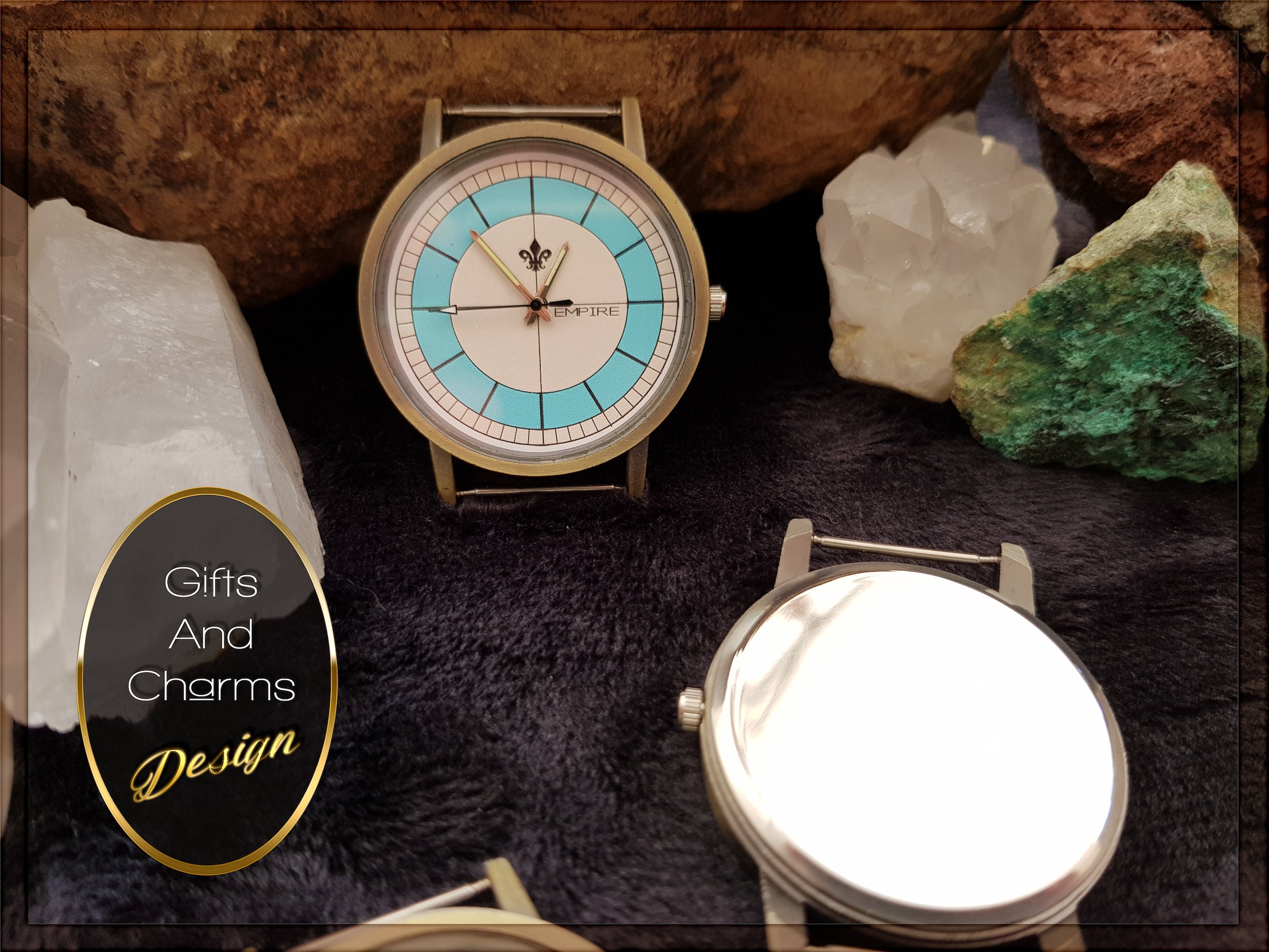 Watch Faces Quartz Modern Style Unisex White Sky Blue - Etsy