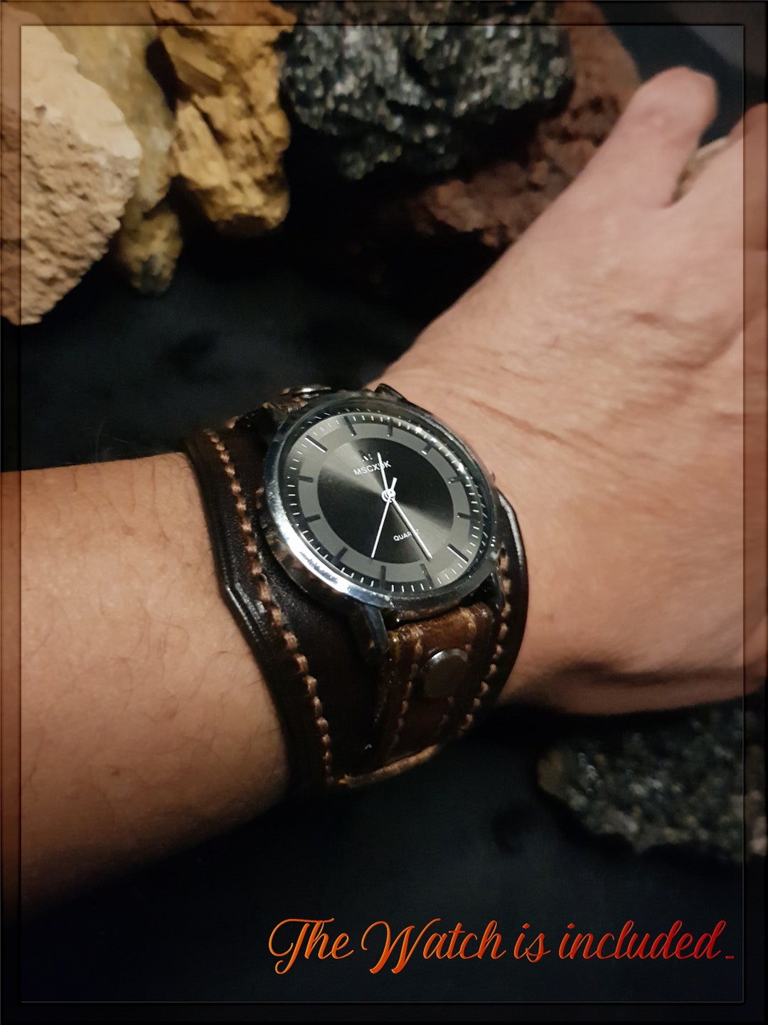 Handcrafted Leather Steampunk Wristwatch, Leather Cuff Watch, Made With ...