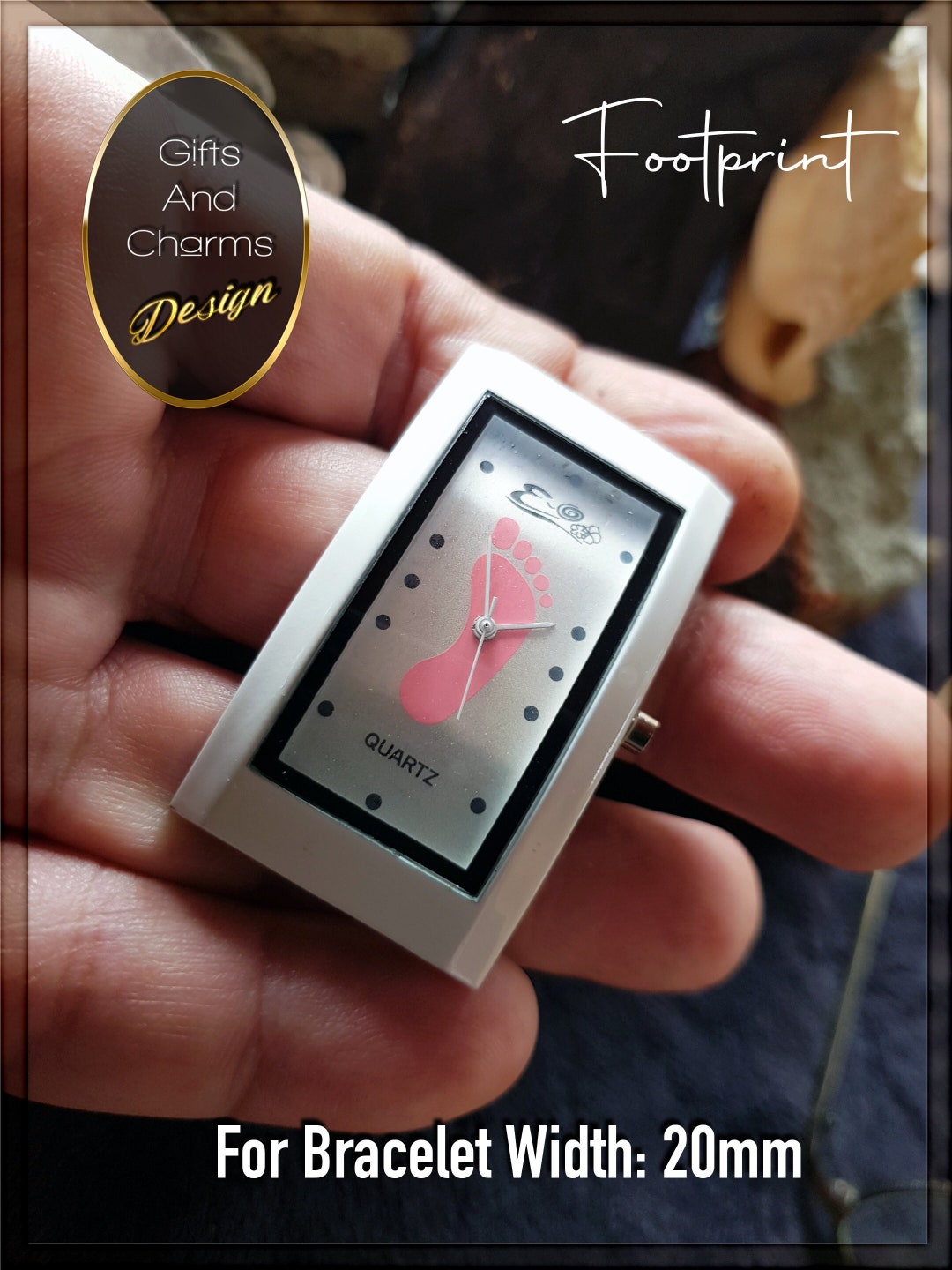 Watch Blank - "footprint" - Quartz, New, Color White or Black, DIY ...