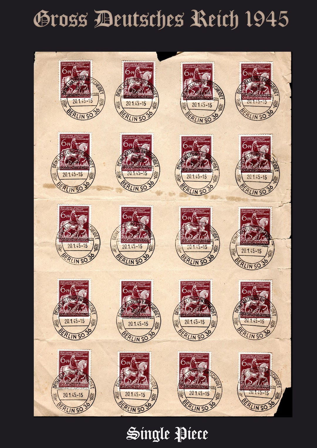 German Empire Stamp - Deutsches Reich - 1945 - A4 - Single Piece - Rare ...