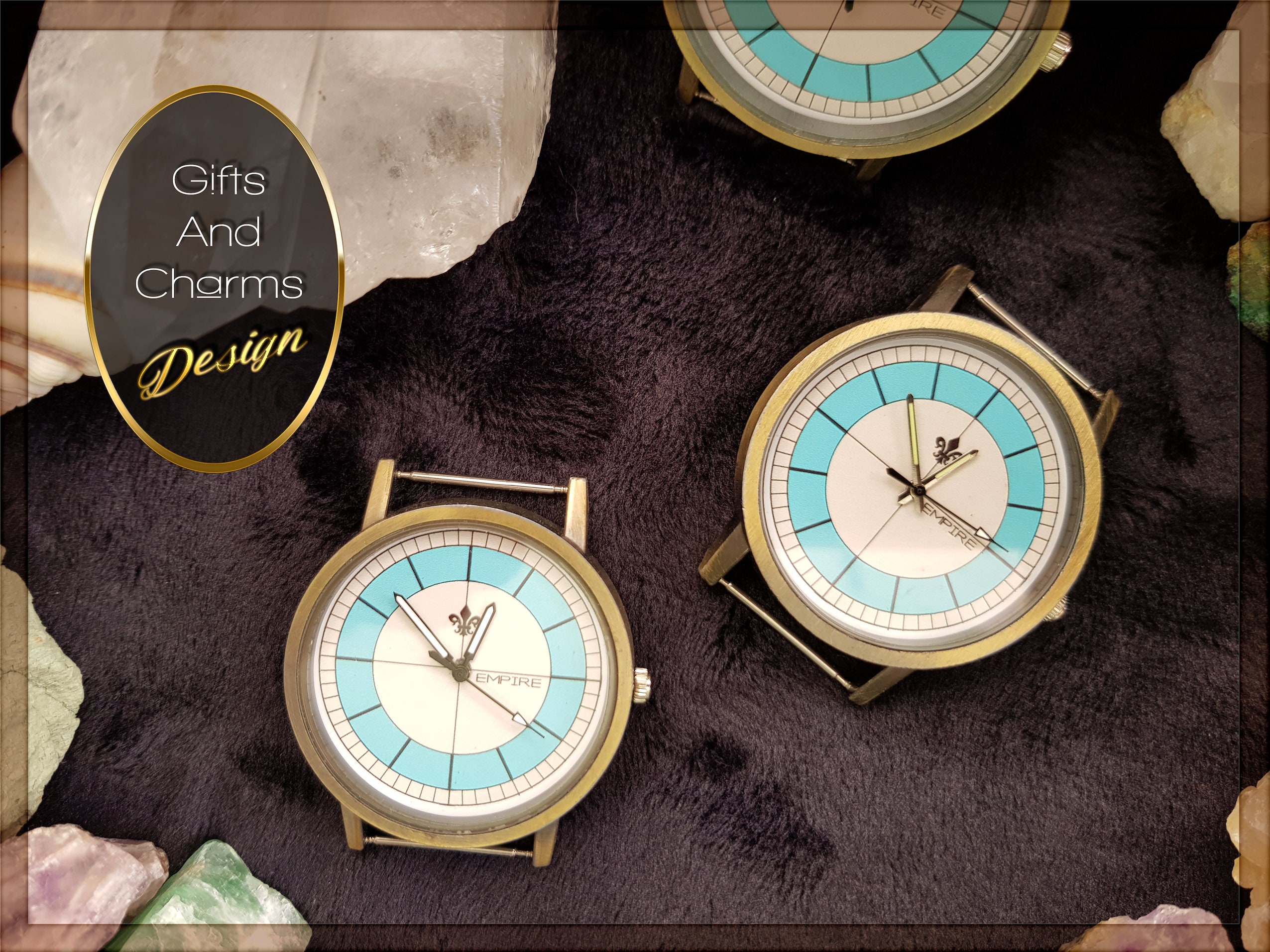 Watch Faces Quartz Modern Style Unisex White Sky Blue - Etsy