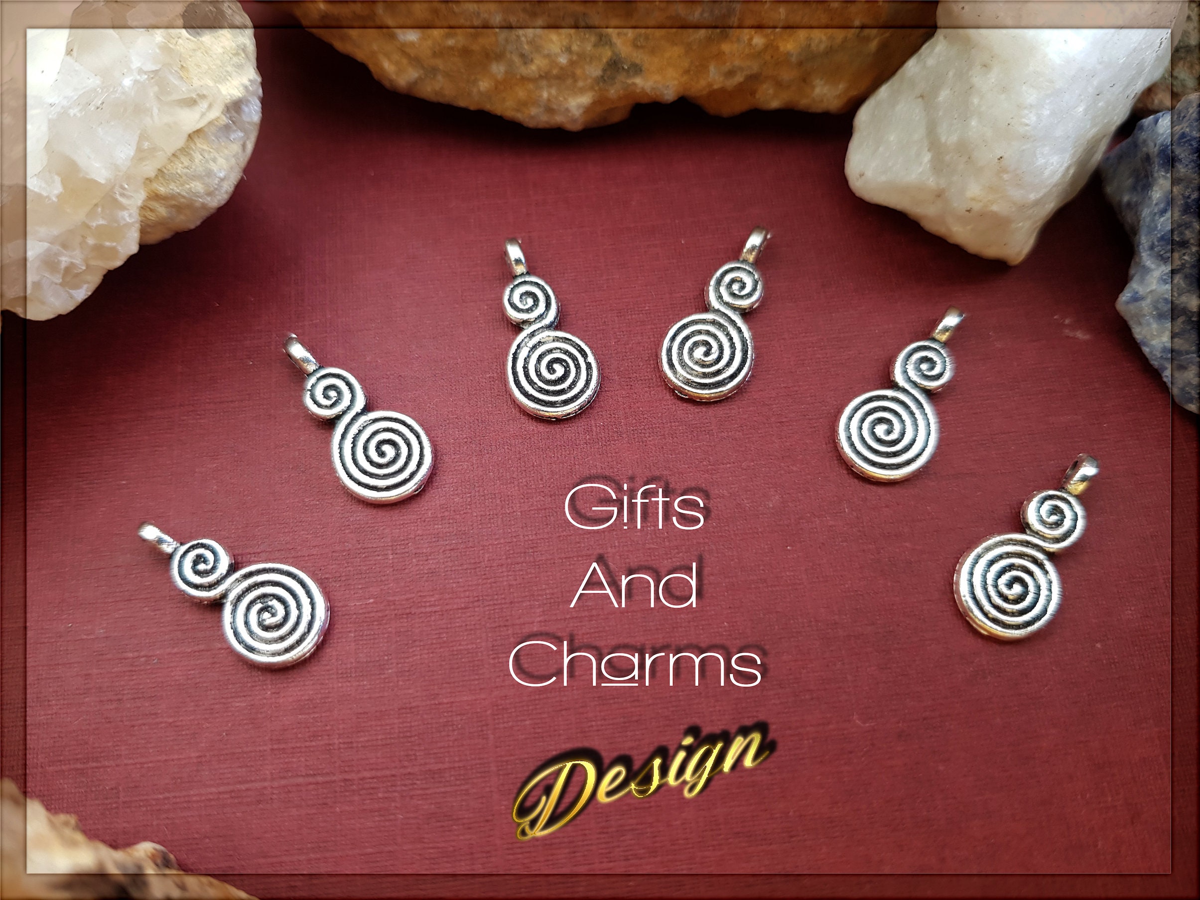 6 Pieces Pendant Swirl Charms Silver Color 8mm X 18mm - Etsy UK