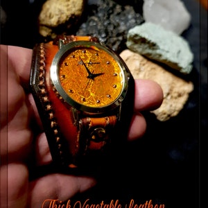 Handcrafted Leather Steampunk Wristwatch, Leather Cuff Watch, My ...